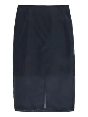Polo Ralph Lauren Silk-organza Midi Skirt - Navy
