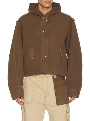 We11Done Folded Shortened Jacket - Brown