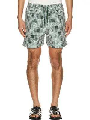 Simkhai Lowell Swim Short - Kelly Green Foulard Print