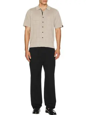 Rag & Bone Window Pane Dalton Knitted Shirt In Brown - Tan