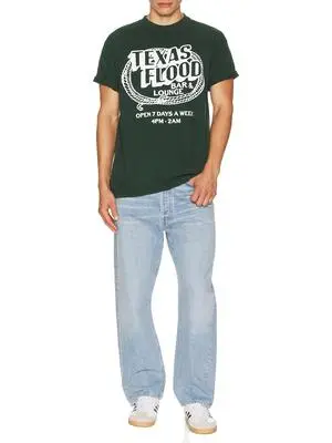 ONE OF THESE DAYS Texas Flood Tee In Dark Green - Washed Forest Green