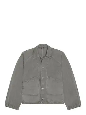 LE17SEPTEMBRE Garment Dyed Denim Hunting Jacket - Grey
