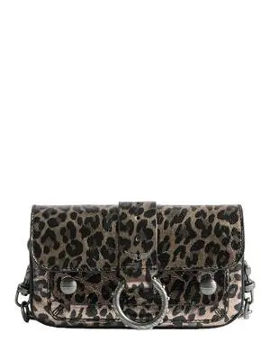 Zadig&Voltaire Kate Wallet Metal Leopard Bag - Silver