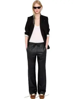Zadig&Voltaire Crinkled Leather Trousers - Black