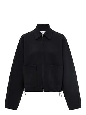 FERRAGAMO Cropped Bomber Jacket - Black