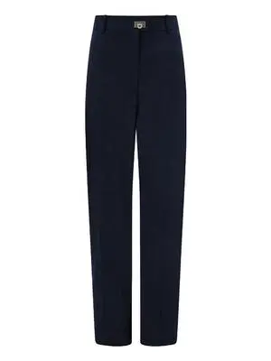 FERRAGAMO Cashmere Blend Tailored Trousers - Blue / Navy