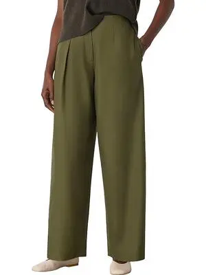 Whistles Pleat Front Barrel Trousers - Khaki