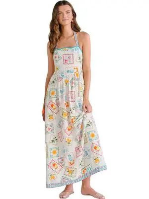Saylor Maysilee Stamp Print Maxi Dress - Natural
