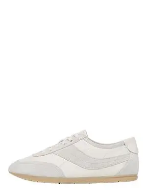 Vince La Runner Leather And Suede Sneakers - White