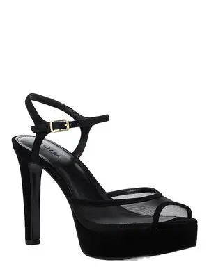 Aqua Poppy Platform Sandals - Black