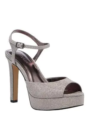 Aqua Poppy Platform Sandals - Silver