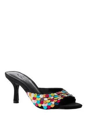 Aqua Shely Sequin Mules Black Multi