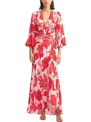 SHONA JOY Aleyna Ruched Maxi Dress