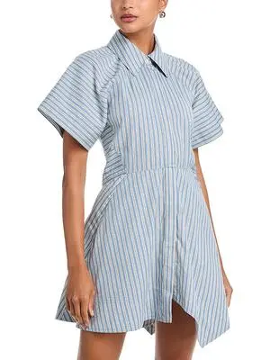 A.L.C. Julie Asymmetric Hem Shirt Dress - Whitestee