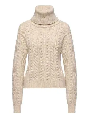 Moncler Wool & Mohair Blend Turtleneck Sweater - White