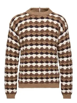 Moncler Geometric Pattern Wool-blend Sweater - Beige