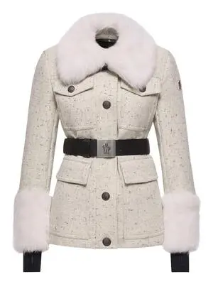 Moncler Devez Shearling-trimmed Field Jacket - White