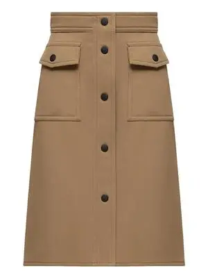 Moncler Technical Twill Knee-length Skirt - Brown
