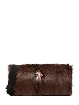 Moncler Shearling Handwarmer & Pouch - Brown