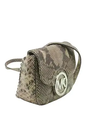 Michael Kors 2000s Snakeskin Crossbody Bag - Grey
