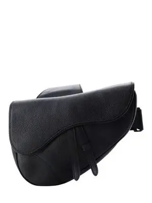 Dior Saddle Leather Crossbody Bag - Black