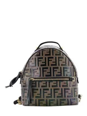 Fendi By The Way Zucca Embossed Leather Mini Backpack - Brown