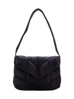 Saint Laurent Loulou Puffer Econyl Shoulder Bag - Black