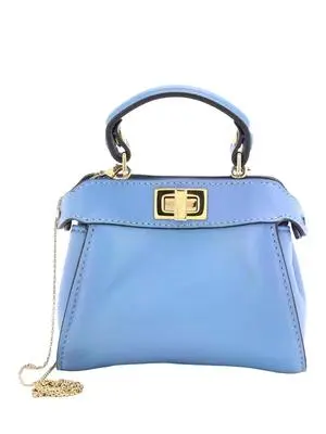 Fendi Peekaboo Nano Leather Crossbody Bag - Blue