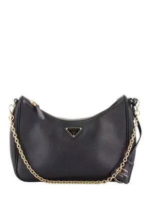 Prada Re-edition 2005 Saffiano Leather Shoulder Bag - Black