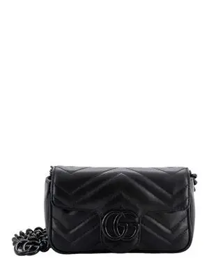 Gucci Gg Marmont Flap Matelasse Belt Bag - Black
