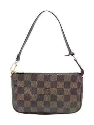 LOUIS VUITTON 2003 Damier Ebene Mini Pochette Accessoires Shoulder Bag - Brown
