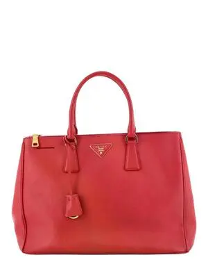 Prada Galleria Double Zip Saffiano Leather Large Tote Bag - Red