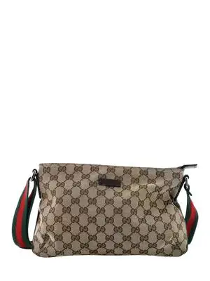 Gucci Web Strap Gg Canvas Messenger Bag - Brown