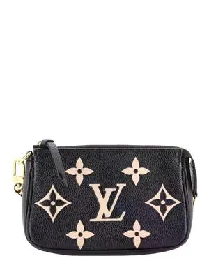 LOUIS VUITTON Pochette Accessoires Bicolor Monogram Empreinte Giant Mini Clutch - Black