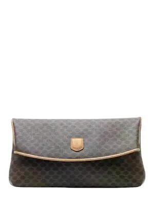 Celine 2005 Macadam Coated Canvas Clutch Bag - Brown