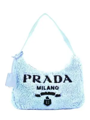 Prada Re-edition 2000 Terry Cloth Mini Hobo Bag - Blue