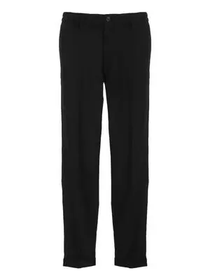 RE-HASH Cuffed Straight-leg Trousers - Black