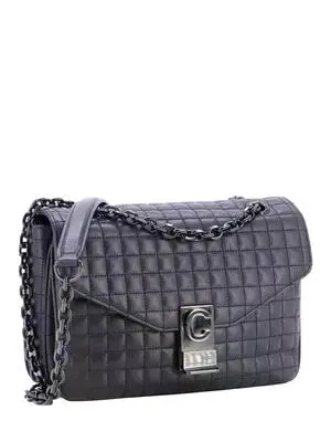 Celine C Bag Quilted Leather Medium Shoulder Bag - Black