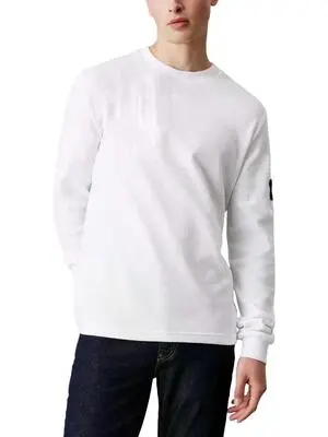 Calvin Klein Long Sleeve Logo Patch T-shirt - White