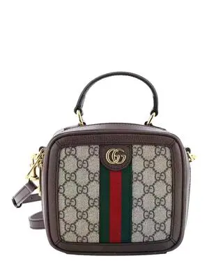 Gucci Ophidia Gg Coated Canvas Mini Satchel - Brown