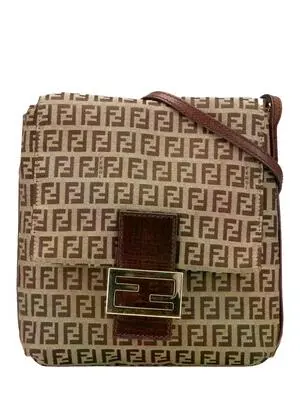 Fendi 2000-2010 Zucchino Canvas Crossbody Bag - Brown