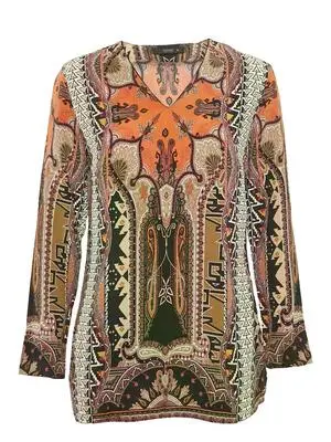 Etro Paisley-print Silk Blouse - Brown