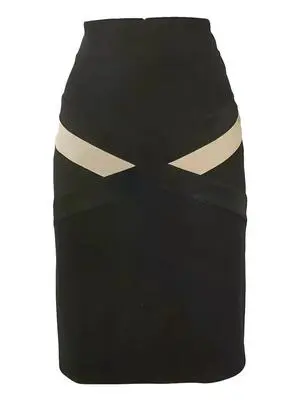 Roberto Cavalli Panelled Pencil Skirt - Black