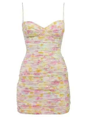 Magda Butrym Floral-print Ruched Dress - Pink