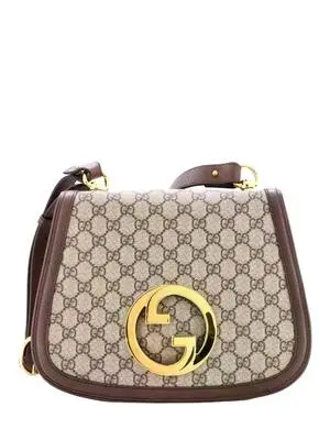 Gucci Blondie Nm Top Handle Gg Coated Canvas Satchel - Brown
