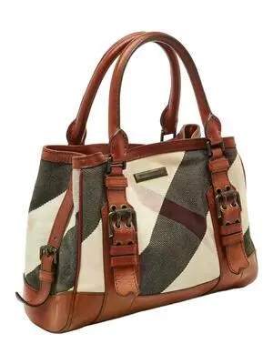 Burberry Mega Check Tote - Brown