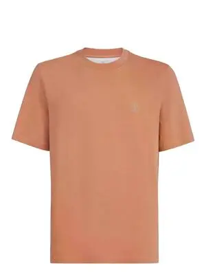 Brunello Cucinelli Logo-detail Crew-neck T-shirt - Orange