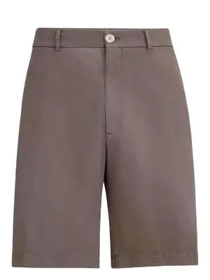 Brunello Cucinelli Garment-dyed Cotton Shorts - Brown