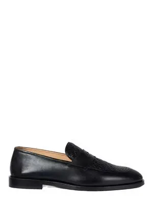 Brunello Cucinelli Braided Penny Loafers - Black