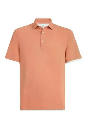 Brunello Cucinelli Button-fastening Short-sleeve Polo Shirt - Orange